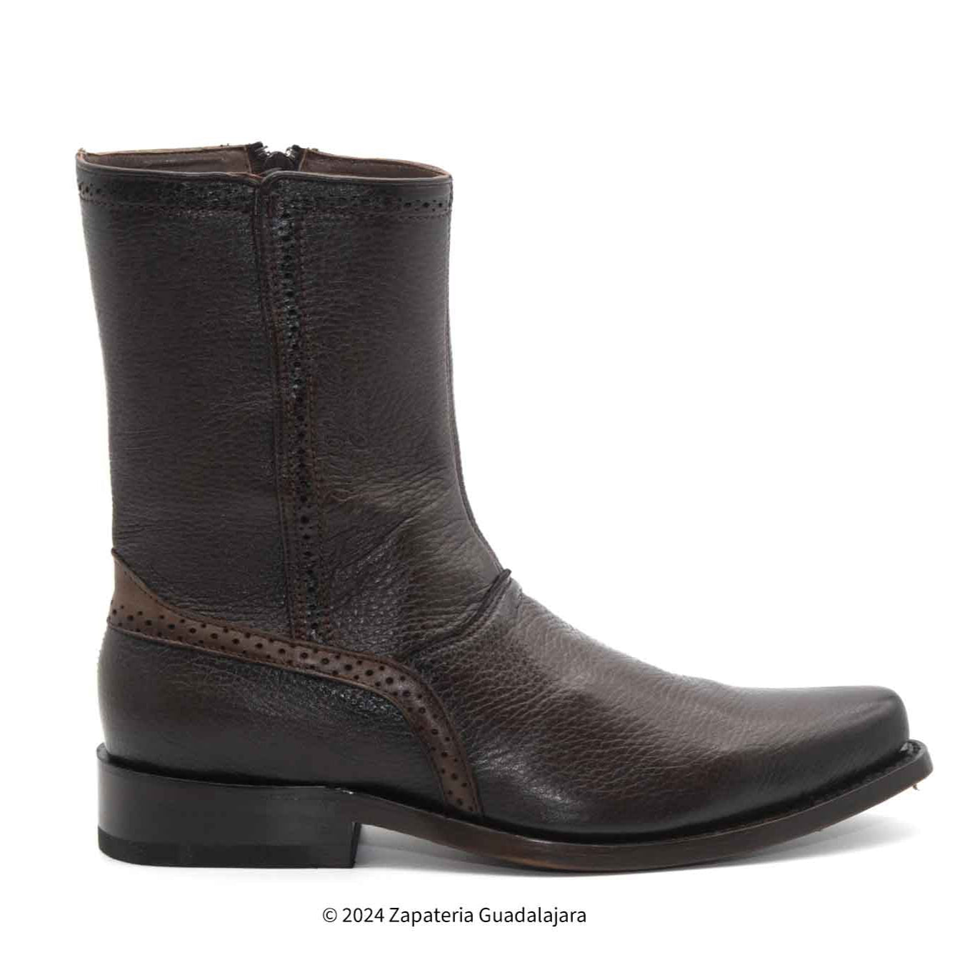 MEN'S LOW SHAFT GENUINE DEER SKIN FADED BROWN BOOT -278BI8316 | Genuine ...