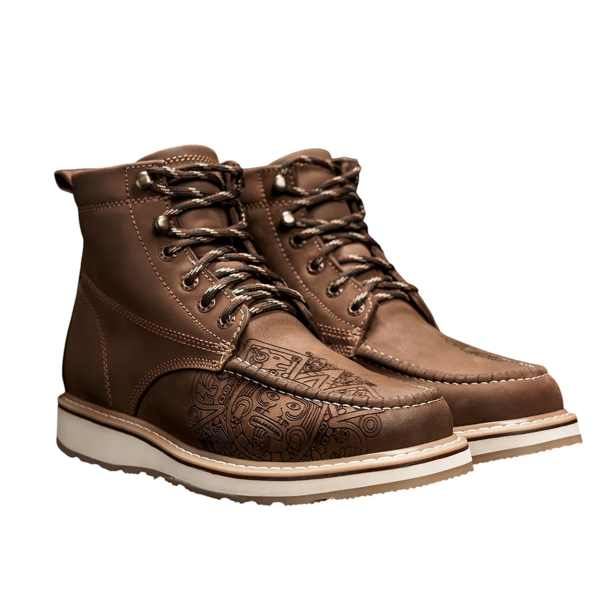 Aztec Force Brown Leather Work Boot | Genuine Leather Cowboy Boots and ...