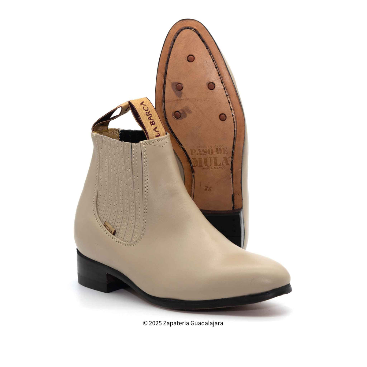 BOTINES CHARRROS LA BARCA PASO DE MULA SAND LEATHER BOOT-500 | Genuine ...