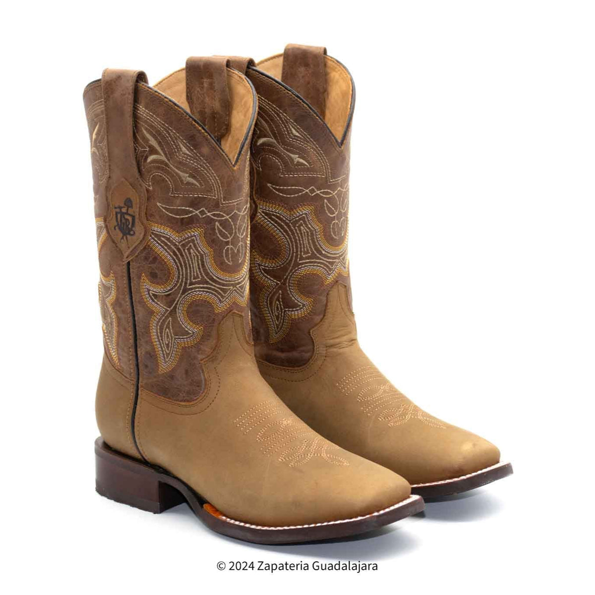 DIB043H WIDE SQUARE TOE CRAZY HONEY RUBBER SOLE | Genuine Leather ...