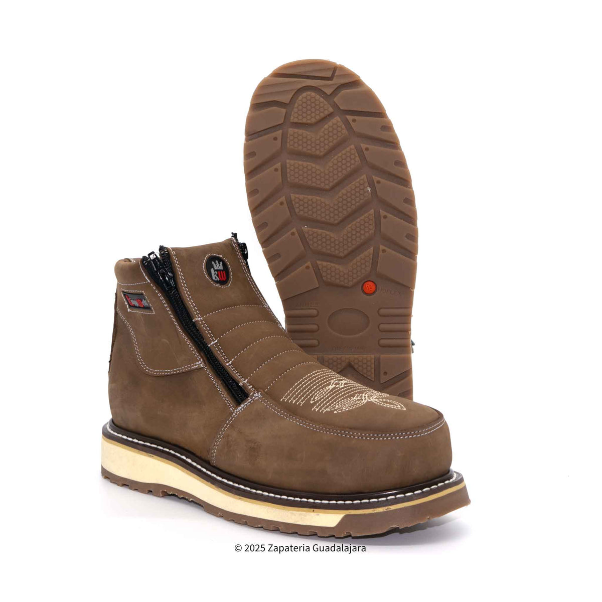 6" Steel Toe Flex Comfort Double Density Sole Crazy Laton Zipper ...
