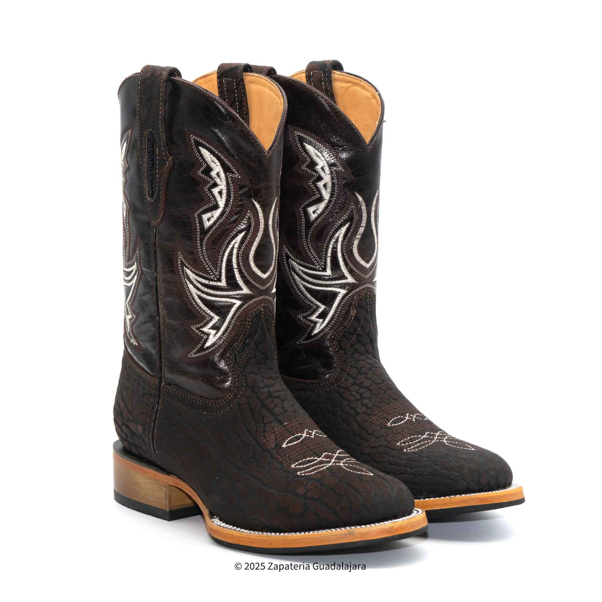 MEN'S ROUND TOE BULL NECK BROWN LEATHER AND RUBBER SOLE | Genuine ...