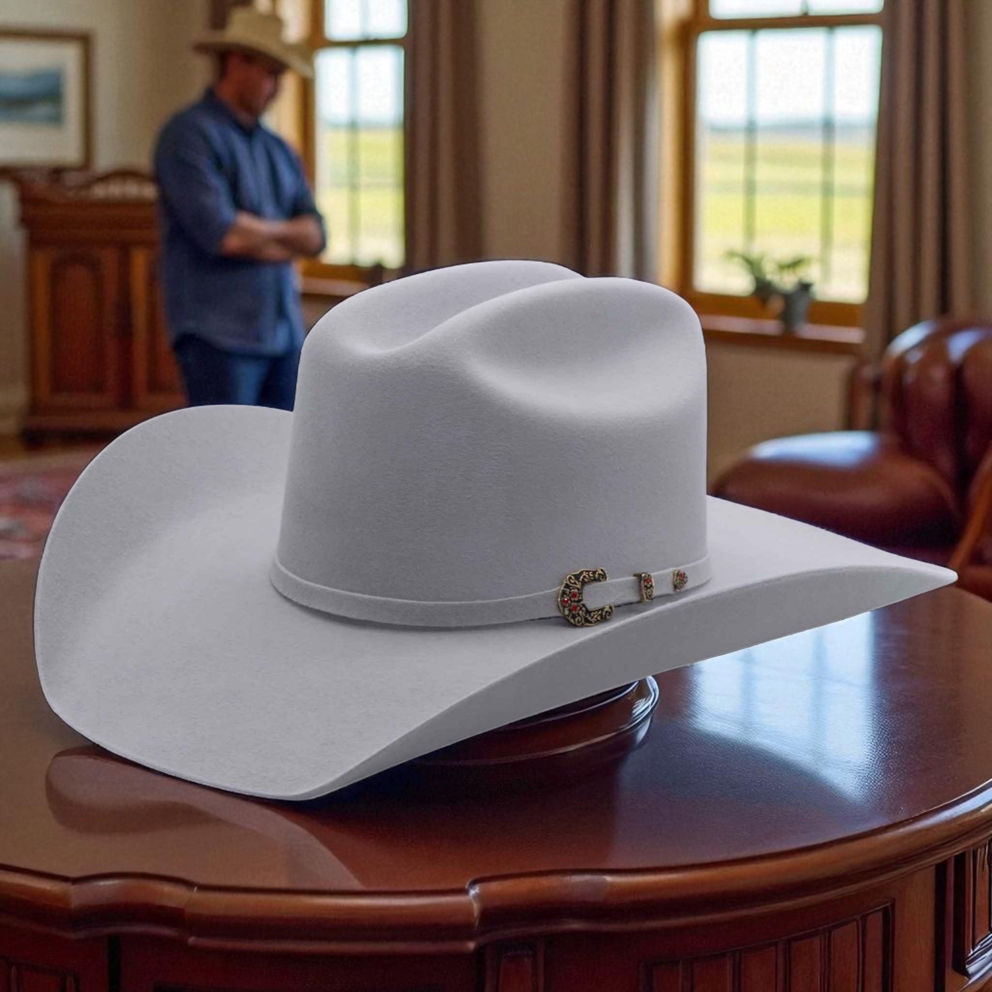 TOMBSTONE 50X ROPER BEAVER FUR CRYSTAL HAT | Genuine Leather Cowboy ...
