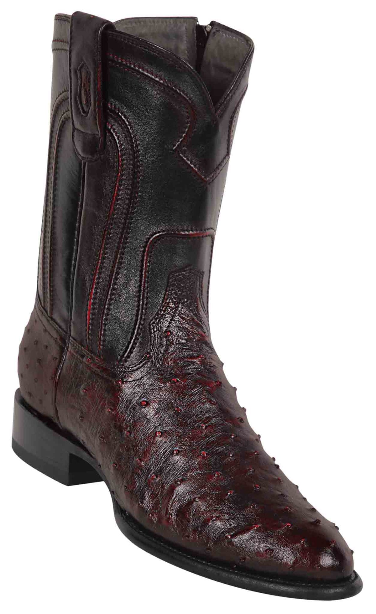 69Z0318 MEN LOS ALTOS BOOTS OSTRICH ROPER BLACK CHERRY LEAHTER BOOT ...
