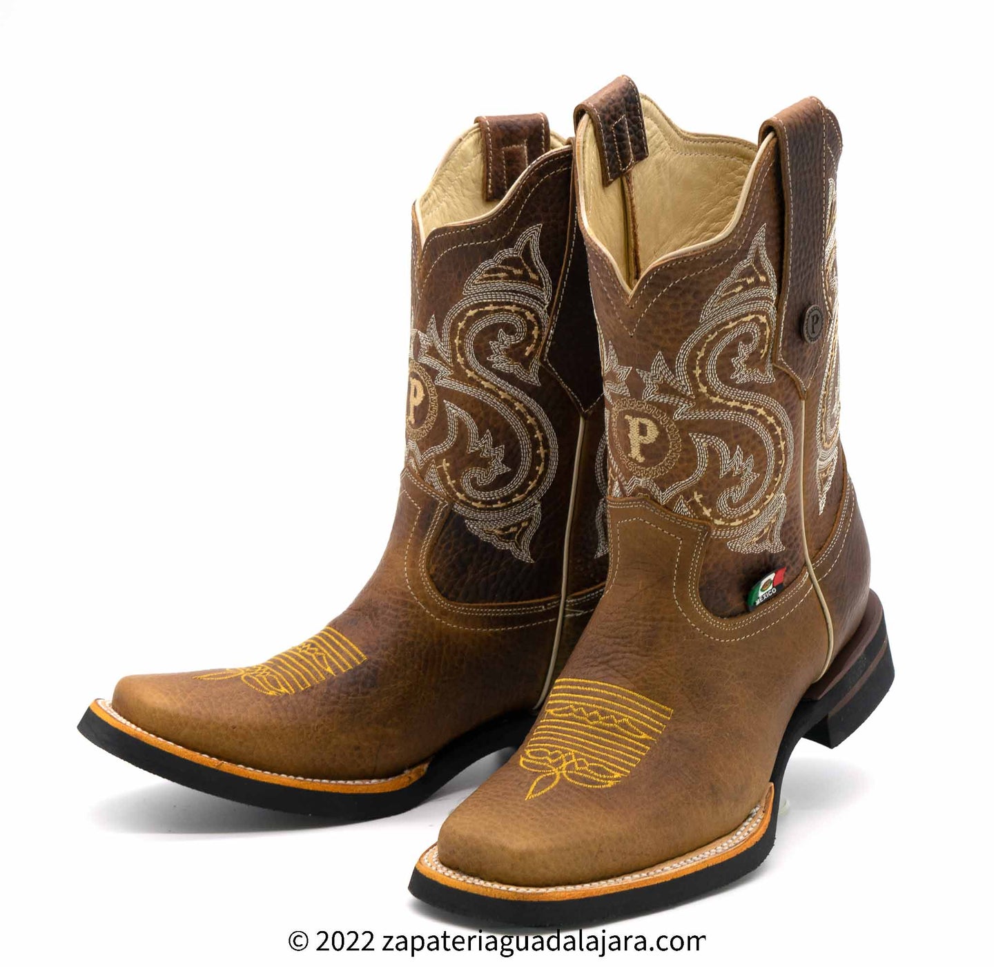 RODEO BULL FIGHT HONEY RUBBER SOLE | Genuine Leather Cowboy Boots and ...
